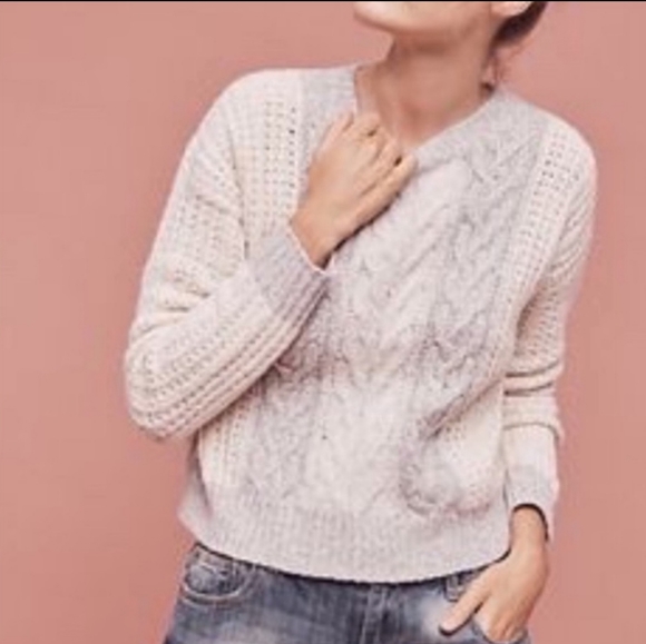 Anthropologie | Sweaters | Anthro Sleeping On Snow Marie Cable Sweater ...